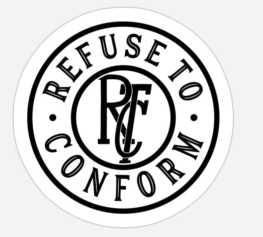 CIRCULAR LOGO STICKER – Refuse to Conform Clothing™